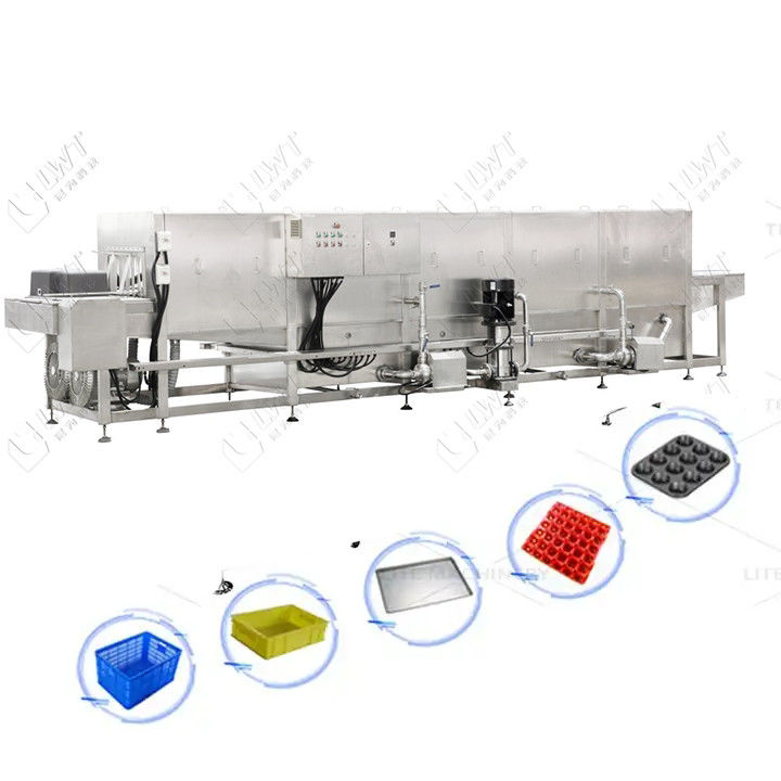 High Spray Washing Cleaning Machine For Plastic Turnover Basket Trays ...