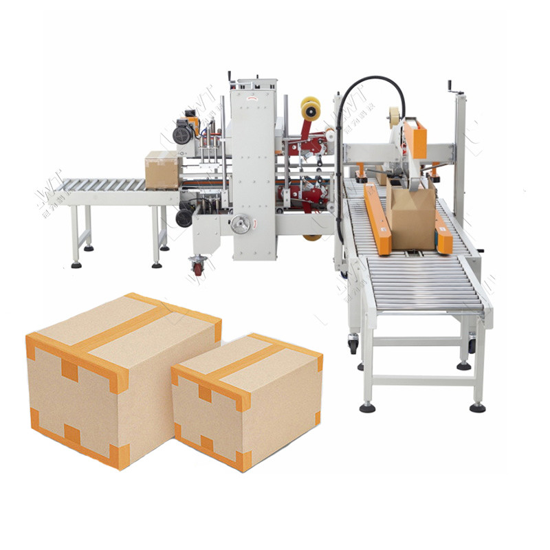 LWT Packaging Line Automatic Side Top And Bottom Carton Box Case Taper ...